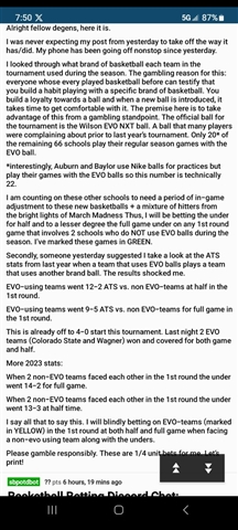 EVO Balls & UNDERS - CBB - Forums - Pregame.com